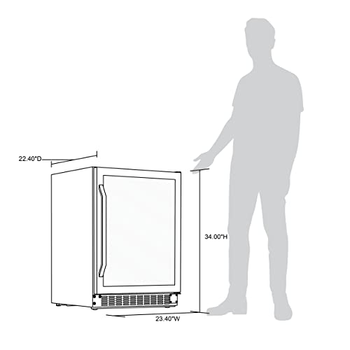 NewAir Stone Brewing 180 Can FlipShelf Beverage and Beer Refrigerator, 24β Built-In or Freestanding Wine Cooler with Reversible Shelves, Perfect for Bar, Gamer Room, or Office