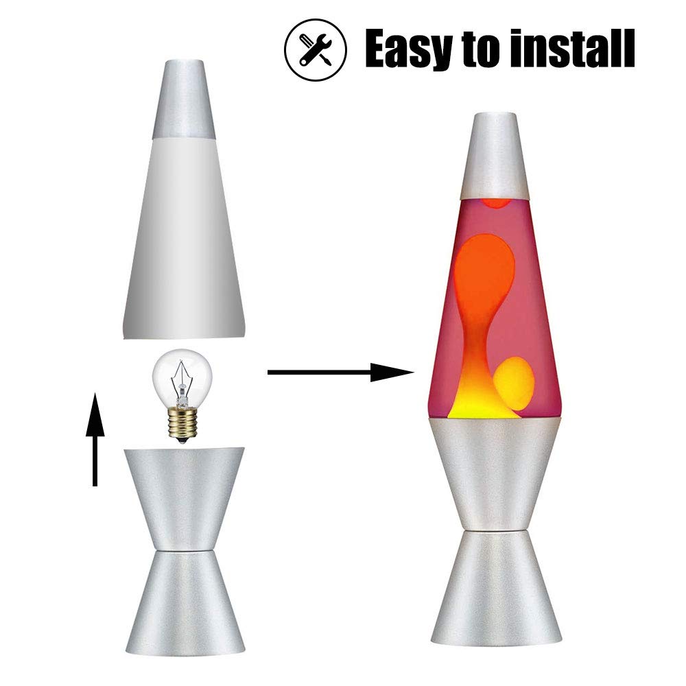 Luxvista Lava Replacement Bulbs E17 25 Watts Lava Lamp Bulb for 14.5-Inch Lava Lamp and Glitter Lamps Fits Intermediate E17 Socket 120 Volt S11 Intermediate Base Light Bulb 4-Pack