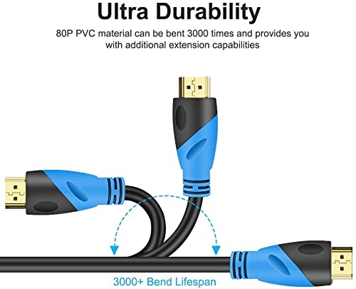 Rommisie 4K HDMI 125 FT Cable (HDMI 2.0,18Gbps) Ultra High Speed Gold Plated Connectors,Ethernet HDMI Cord, 4K@60HZ 2K 1080P 3D ARC Compatible with UHD TV Monitor Laptop Xbox PS4/PS5 ect(36m)