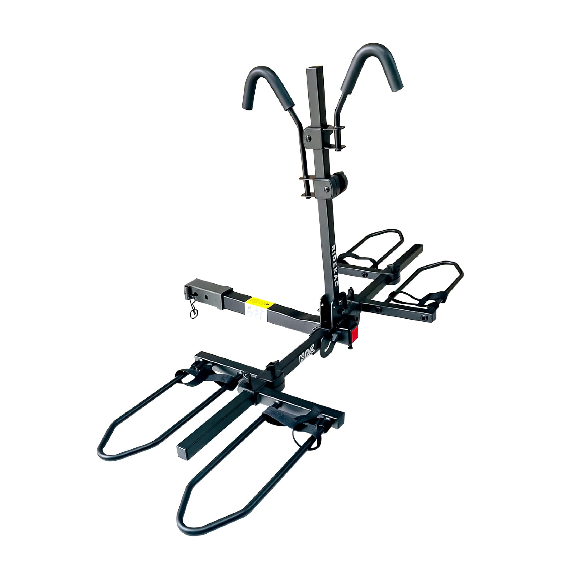 KAC Premium Bike Rack for Car, SUV, Hatchback Mount - 2" Anti-Wobble Hitch & Quick Release Lever for 2 Bikes - Heavy Duty Bicycle Carrier, Easy to Assemble/Install - Tire & Frame Straps Included