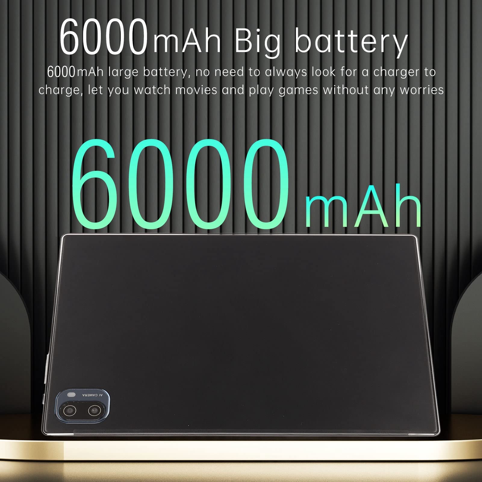 Septpenta 10.1in Tablet for Android 11, 8G 256G 1960X1080 2.5D Curved Glass IPS HD Touchscreen 8 Core 4G Calling Tablet, 8MP 20MP 6000mAh 2.4G 5G WiFi 178° Viewing Angle 100‑240V(USA)