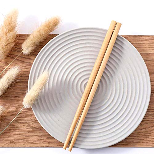 Luxxii 9.5" Natural Chinese Bamboo Wooden Chopsticks Set Reusable Classic Style Wood Chopsticks (5 Pairs)