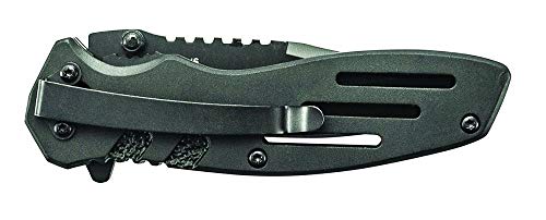 Smith & Wesson Extreme Ops SWA24S 7.1in S.S. Folding Knife with 3.1in Serrated Clip Point Blade and Aluminum Handle for Outdoor, Tactical, Survival and EDC,Black