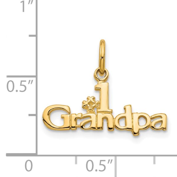 IceCarats 14K Yellow Gold Best Grandpa Necklace Charm Pendant Only