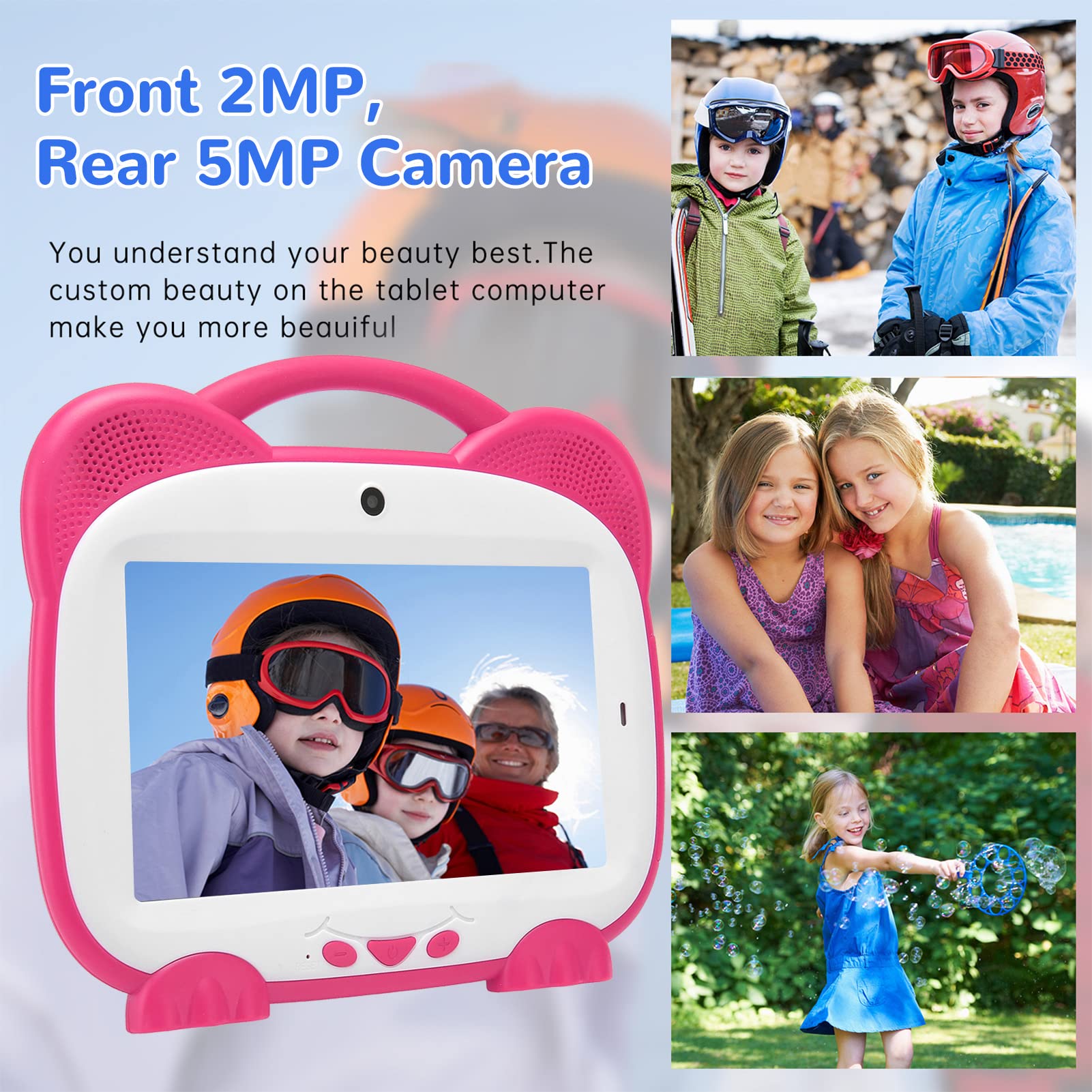 Kids Tablet, 4GB and 32GB Tablet 7 Inch Quad Core HD 1080P for Android 10.0 for Boys (Pink)