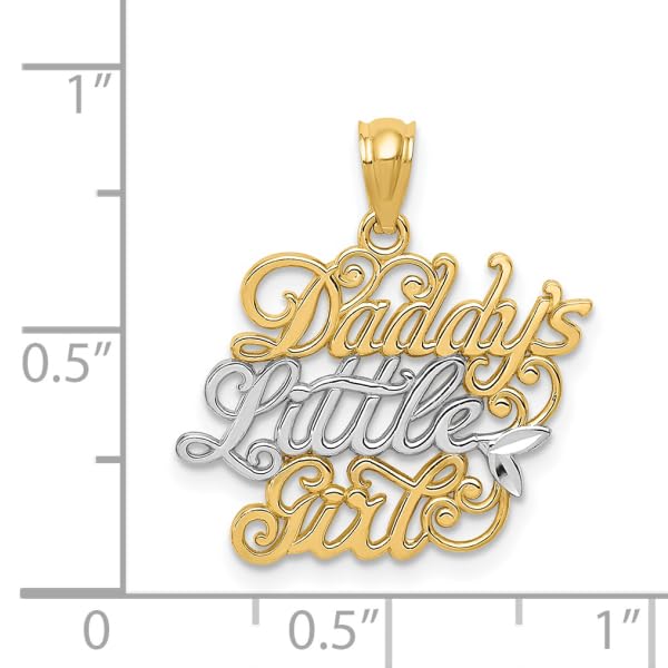 IceCarats 14K Yellow Gold Daddys Little Girl Necklace Charm Pendant Only
