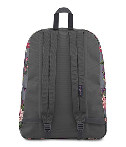 JanSport SuperBreak Backpack - Lightweight Pack, Grey Bouquet