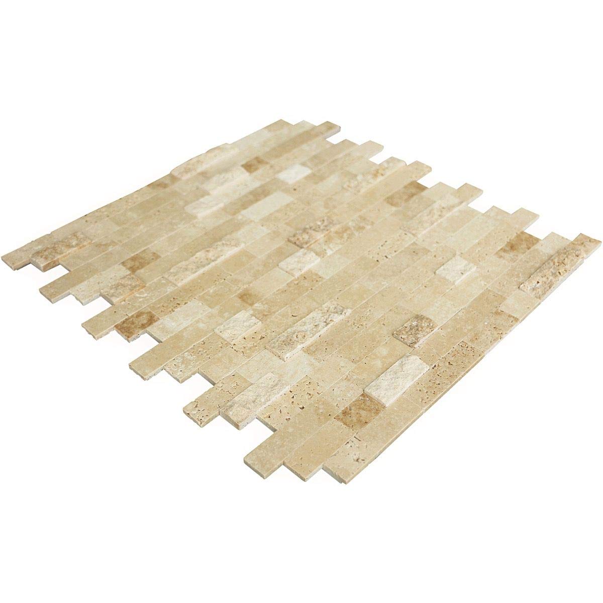 Luxe Core Brick Crema 6 in. x 0.18 in. Marble Peel and Stick Tile Sample