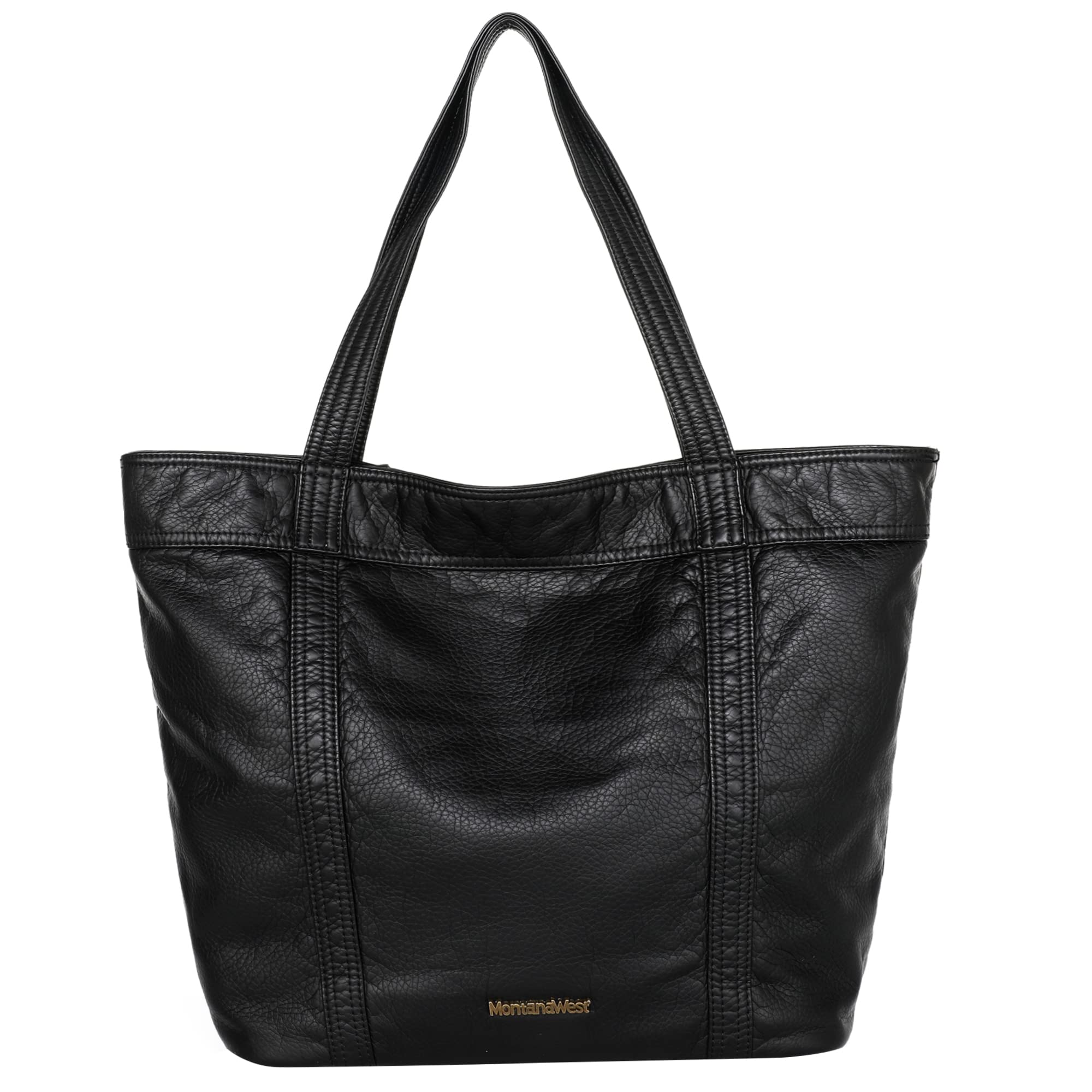 Montana West Purses and Handbags for Women Oversized Hobo Shoulder Bags Ultra Soft Washed Leather Tote Bag Black