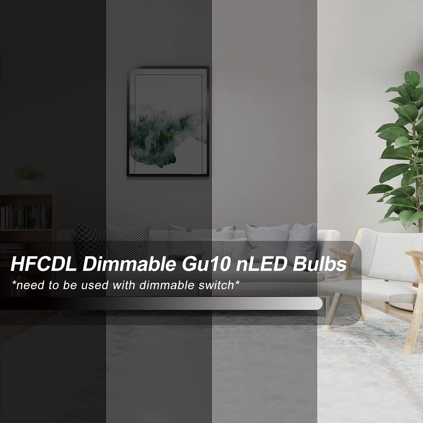 LED GU10 Flood Light Bulb, 40W Equivalent, 3000K Warm White Light, Instead of Halogen Bulb 2 Pin (Pack of 1), HY-DB