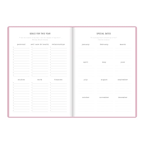 Letts of London Inspire Weekly/Monthly Planner, 12 Months, January to December, 2024, A5 Size, 8.25" x 5.875", Multilingual, Pink (C082021-24)