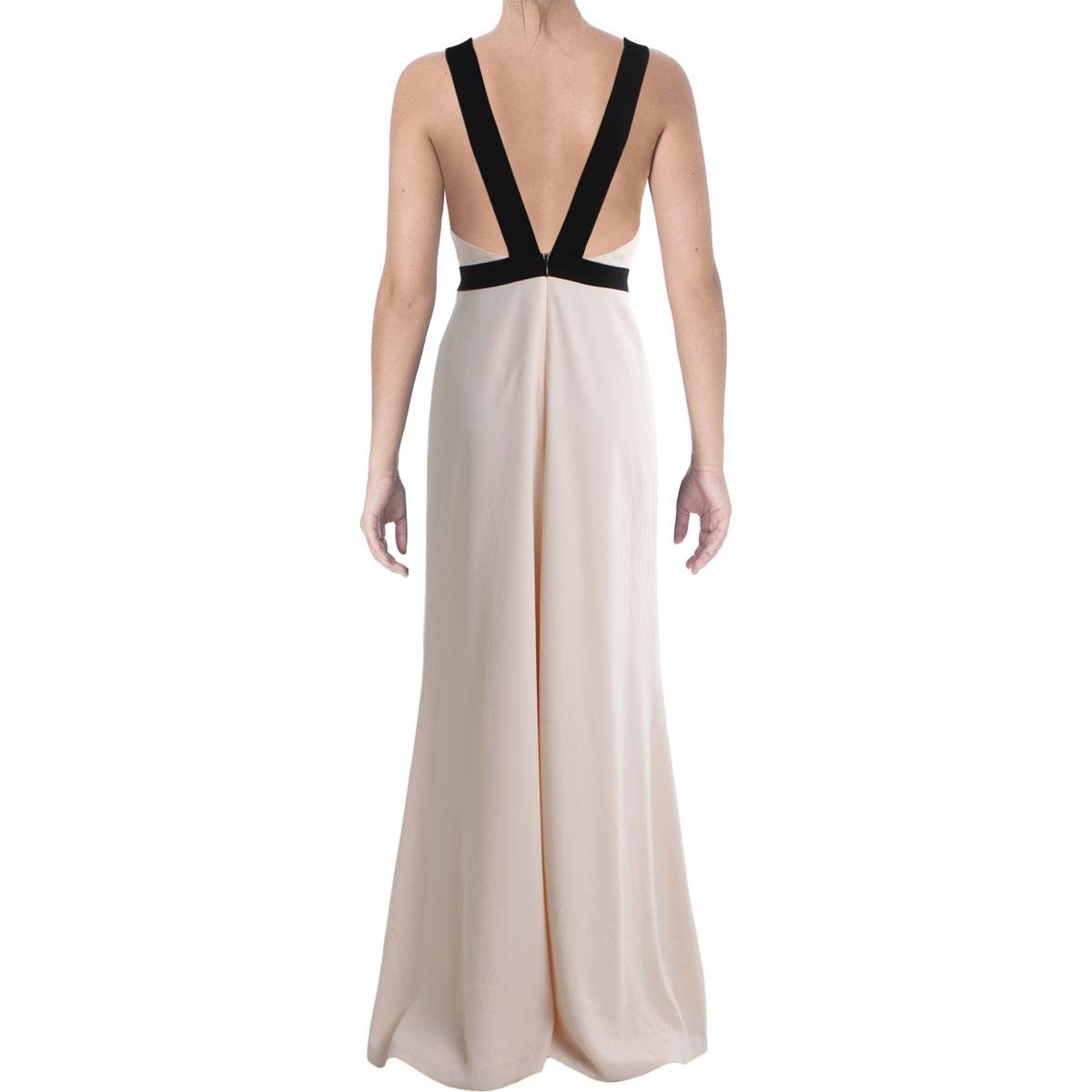 Jill Jill Stuart Women's Halter Gown, Powder/Black, 0