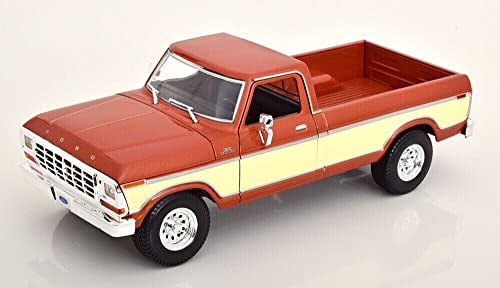 Maisto - 1/18 Scale Model Compatible with Ford Replica Miniature Model Classic Vintage Collectible F150 Pick-up 1979 (Brown)