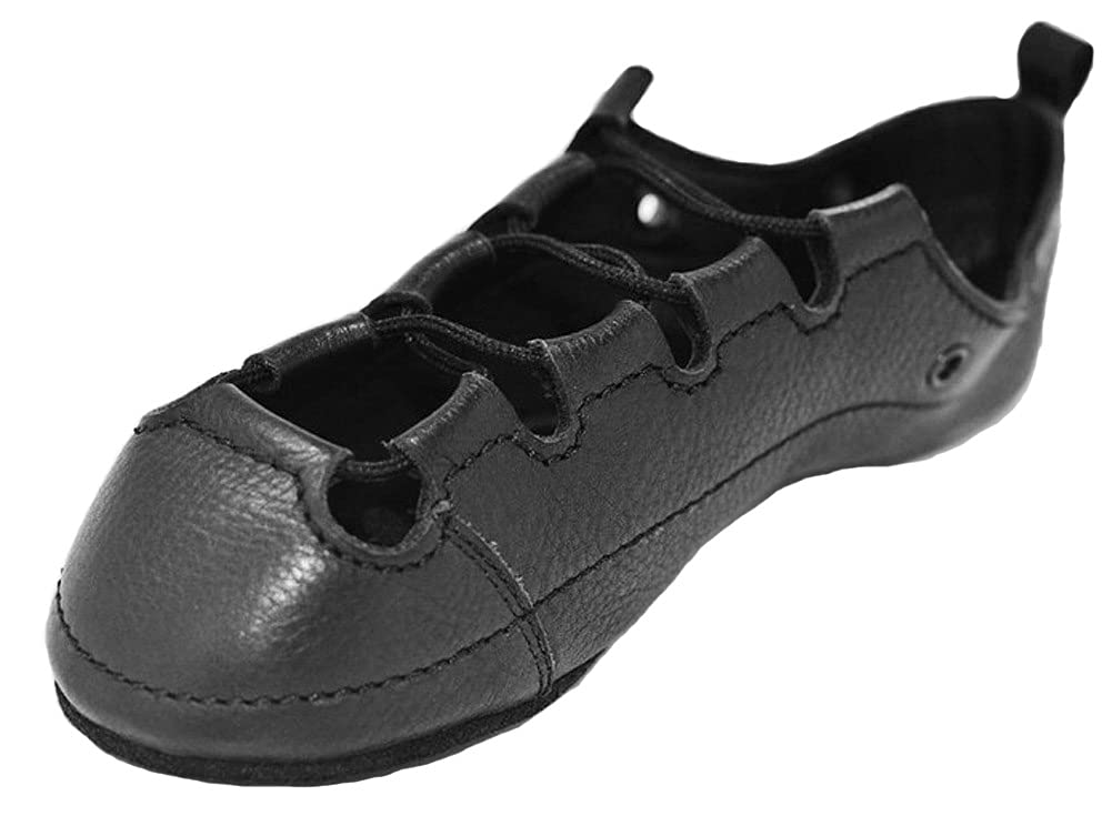 Irish Dance Pumps Soft Shoes, Full Handmade Genuine Leather Upper and Suede Split Sole, Featuring Shock Absorbing Insole,- Free Cotton Shoe Bag โ (Size 13.5) Black