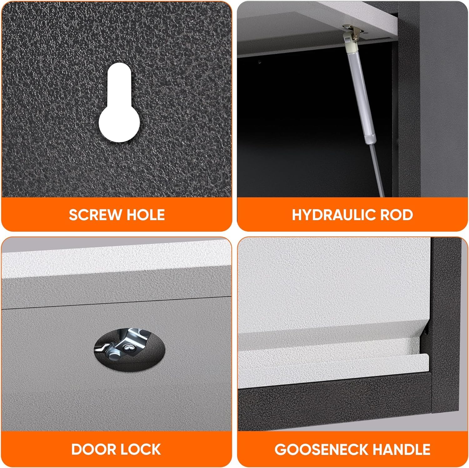 JAORD Metal Storage Cabinet, Mobile Garage Chest with Wheel and 2 Locking Door, Rolling Tool Storage Cabinet for Home Office