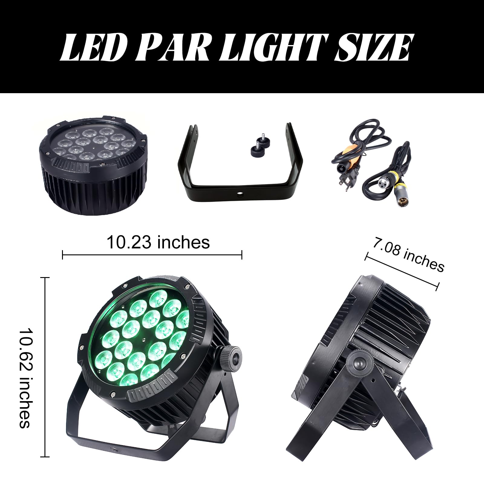 LED Par Lights Outdoor Waterproof Stage Light - 18x12w 4in1 + 18x18W 6in1 (54x2W)