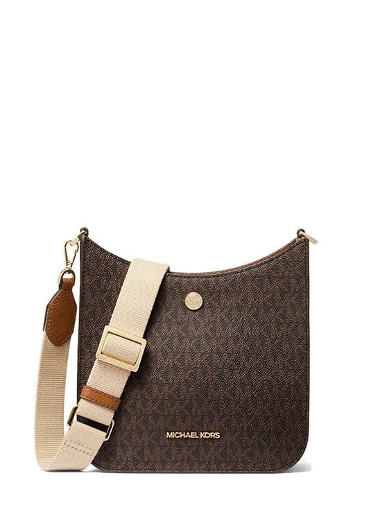 MICHAEL KORS Briley Small Logo Messenger Bag (Brown Signature)