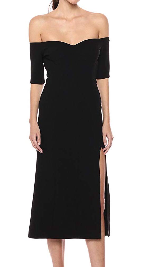 Jill Jill Stuart Women's Elastane midi Dress, Black, 10