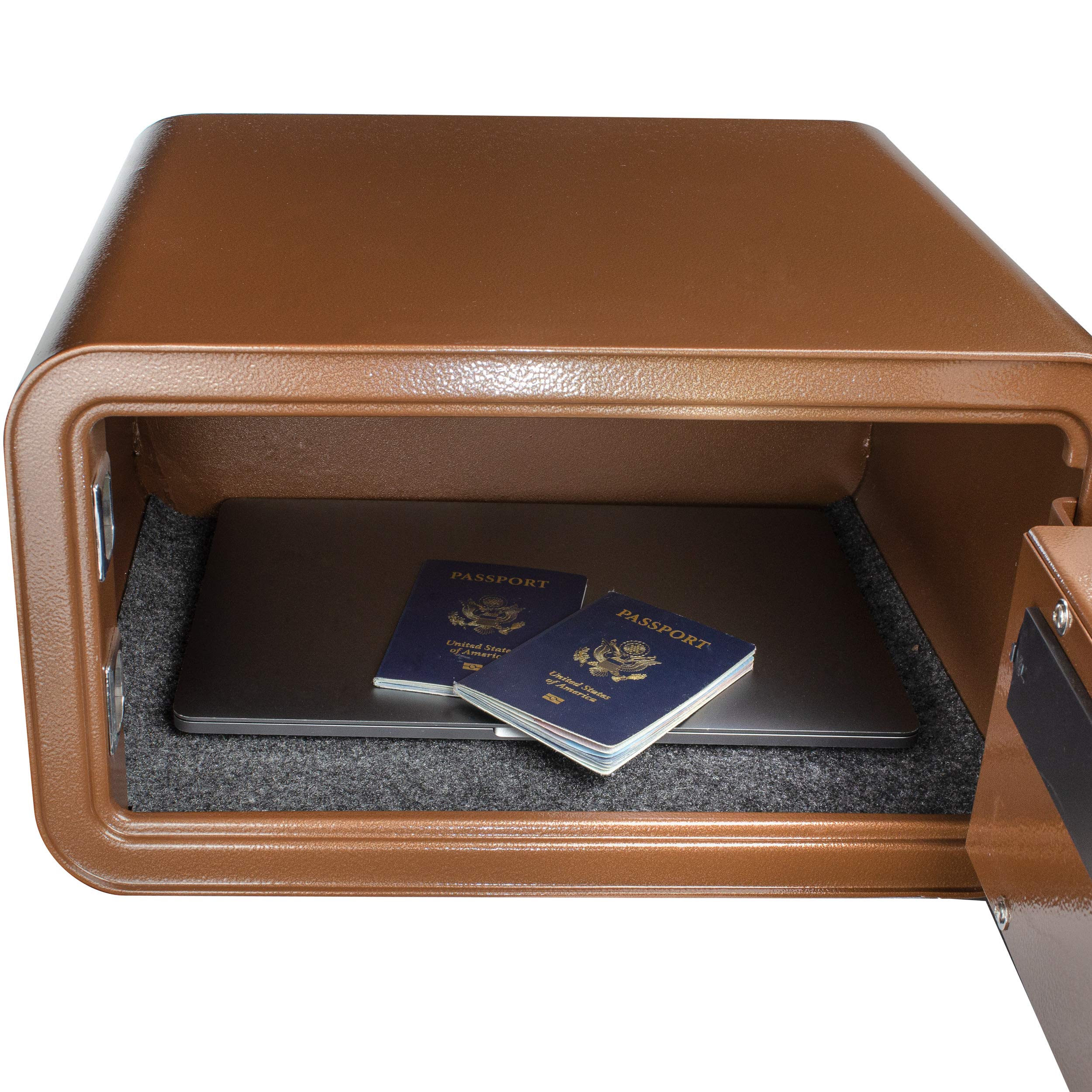 Intact Large Quick Access Biometric Fingerprint Gun Safe With Nex-Gen Full Keypad Module Wide Bronze