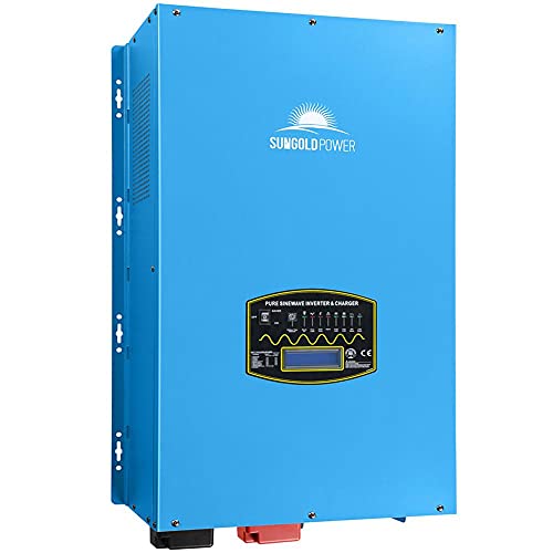 SUNGOLDPOWER 15000W 48V Inverter charger, Input 240V AC,Output 120/240V Split Phase Pure Sine Wave Inverter, Low Frequency Inverter, Heavy Duty Inverter for off Grid SystemïŒMPPT excludedïŒ