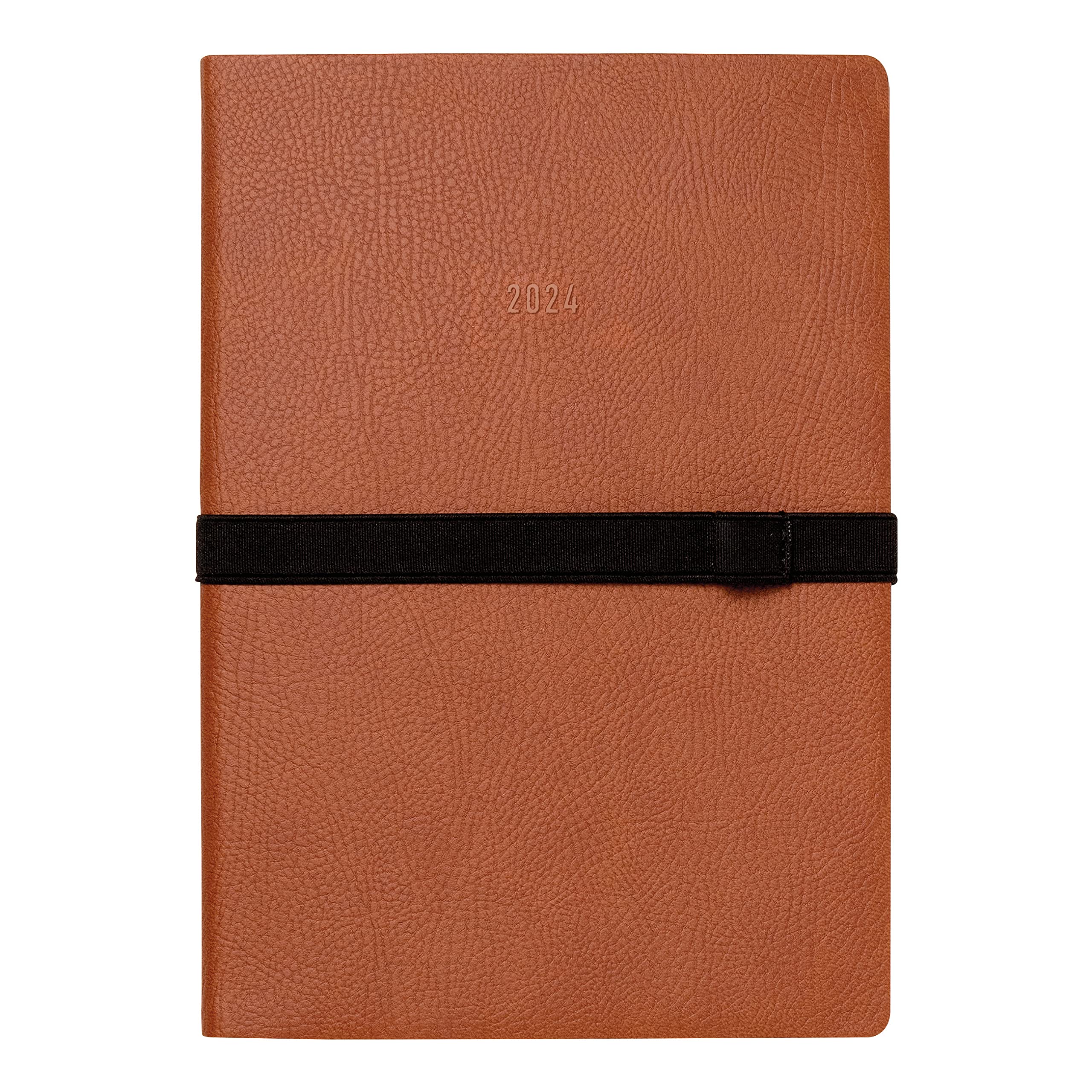 Letts Oslo Weekly/Monthly Planner, 12 Months, January to December, 2024, Sewn Binding, A5 Size, 8.25" x 5.875", Multilingual, Tan (C082334-24)