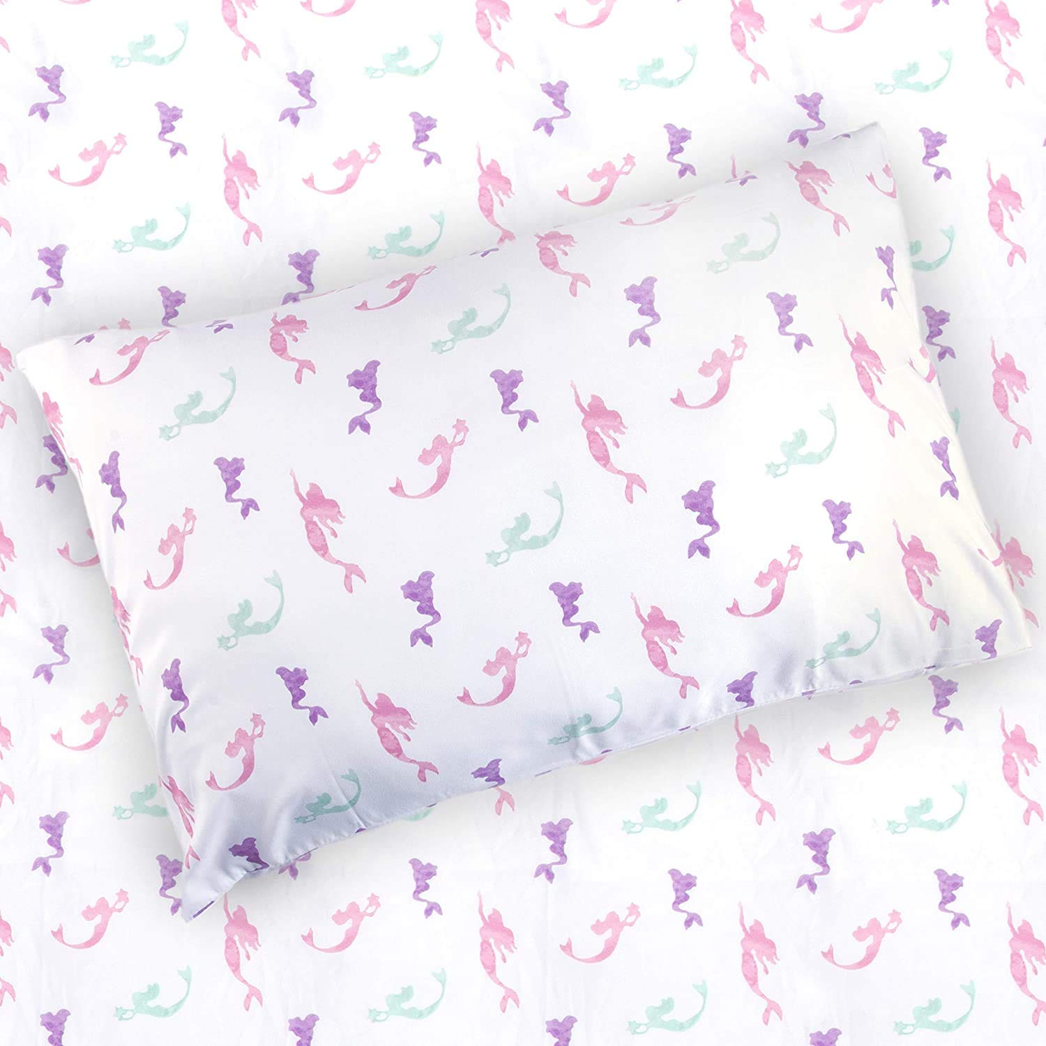 Kids Rule 4-Piece Mermaid Sheet Set | 1 Full Flat Sheet, 1 Full Fitted Sheet & 2 Queen Pillowcases | 100% Softly Brushed Microfiber Polyester | Soft, Smooth & Durable | Ideal for Kids | Multicolor
