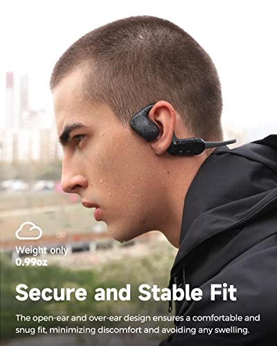 SoundPEATS Air Conduction Headphones, RunFree Lite Open-Ear Sports Bluetooth V5.3 Headphones with Bass Boost and 17 Hours, Sweatproof Ultralight Headset for Running, Workouts, USB-C