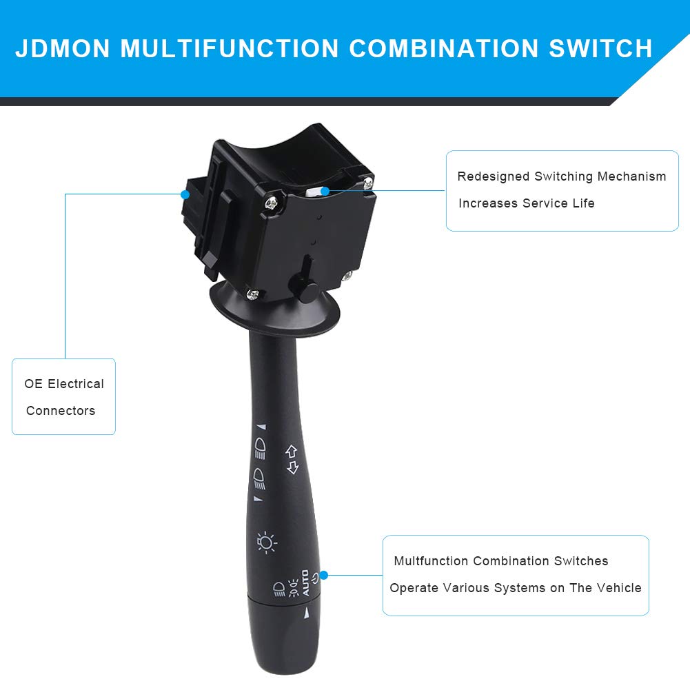 JDMON Turn Signal Switch Compatible with Chevy Cobalt HHR Equinox Pontiac Torrent G5 Saturn Sky 2005 2006 2007 2008 2009 2010 Replace D6254E 20940099 Dimmer Blinker Multifunction Switch