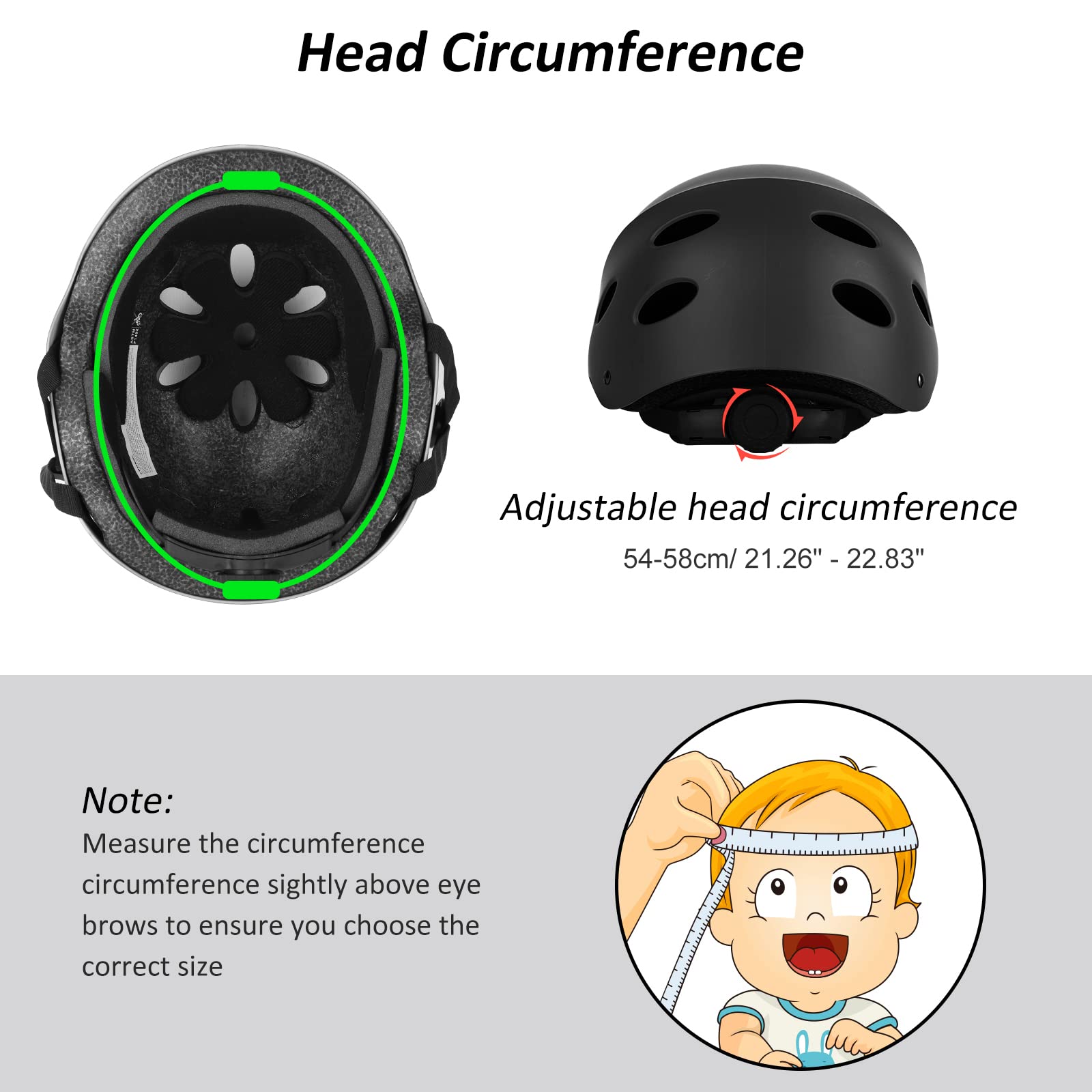 Kid's Protective Gear Set,Roller Skating Skateboard BMX Scooter Cycling Protective Gear Pads (Knee Pads+Elbow Pads+Wrist Pads+ Helmet) (Black)