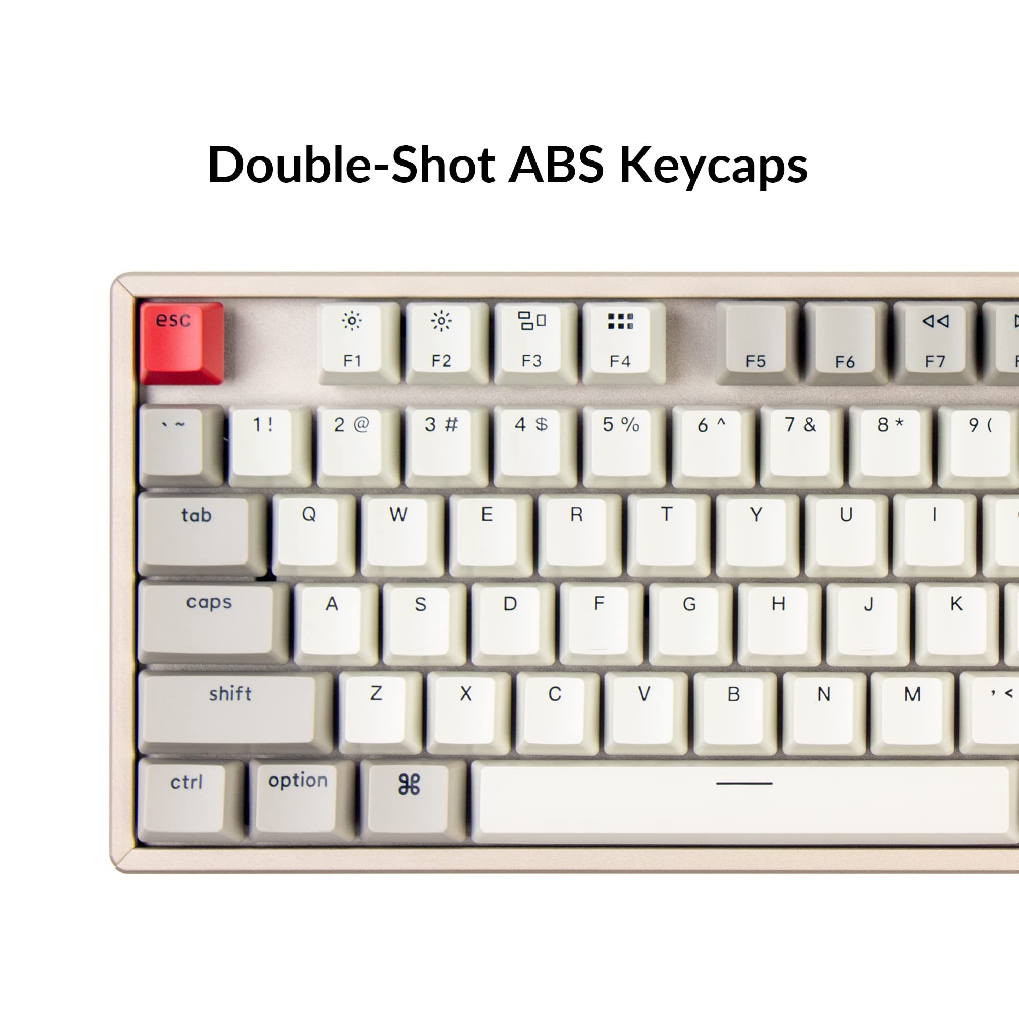 Keychron K8 87 Keys Tenkeyless Layout Wireless Bluetooth Mechanical Keyboard for Mac, Multitasking Type-C Wired Gaming Keyboard for Windows with Keychron Mechanical Brown Switch Aluminum Frame