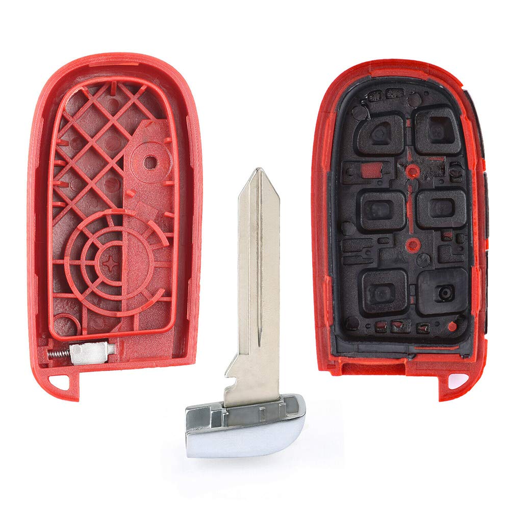 Keymall keyless Entry Replacement Red Remote Key Shell Case Blank 5B Fob for Dodge Challenger Charger Dart Durango, for Chrysler 300