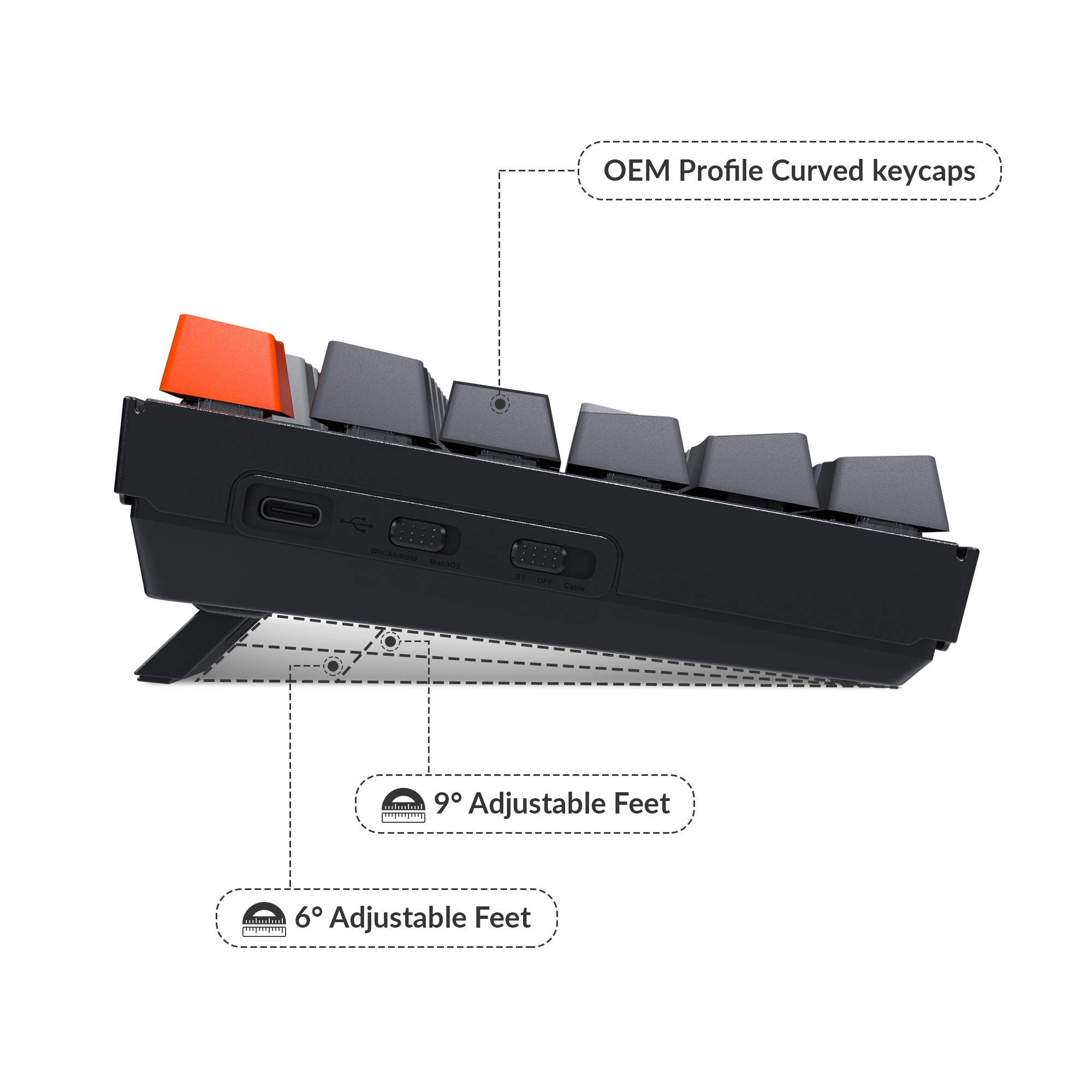 Keychron K8 Hot-swappable Wireless Bluetooth 5.1/Wired USB Mechanical Gaming Keyboard, Tenkeyless 87 Keys Computer Keyboard with Gateron G Pro Brown Switch RGB Backlight N-Key Rollover for Mac Windows