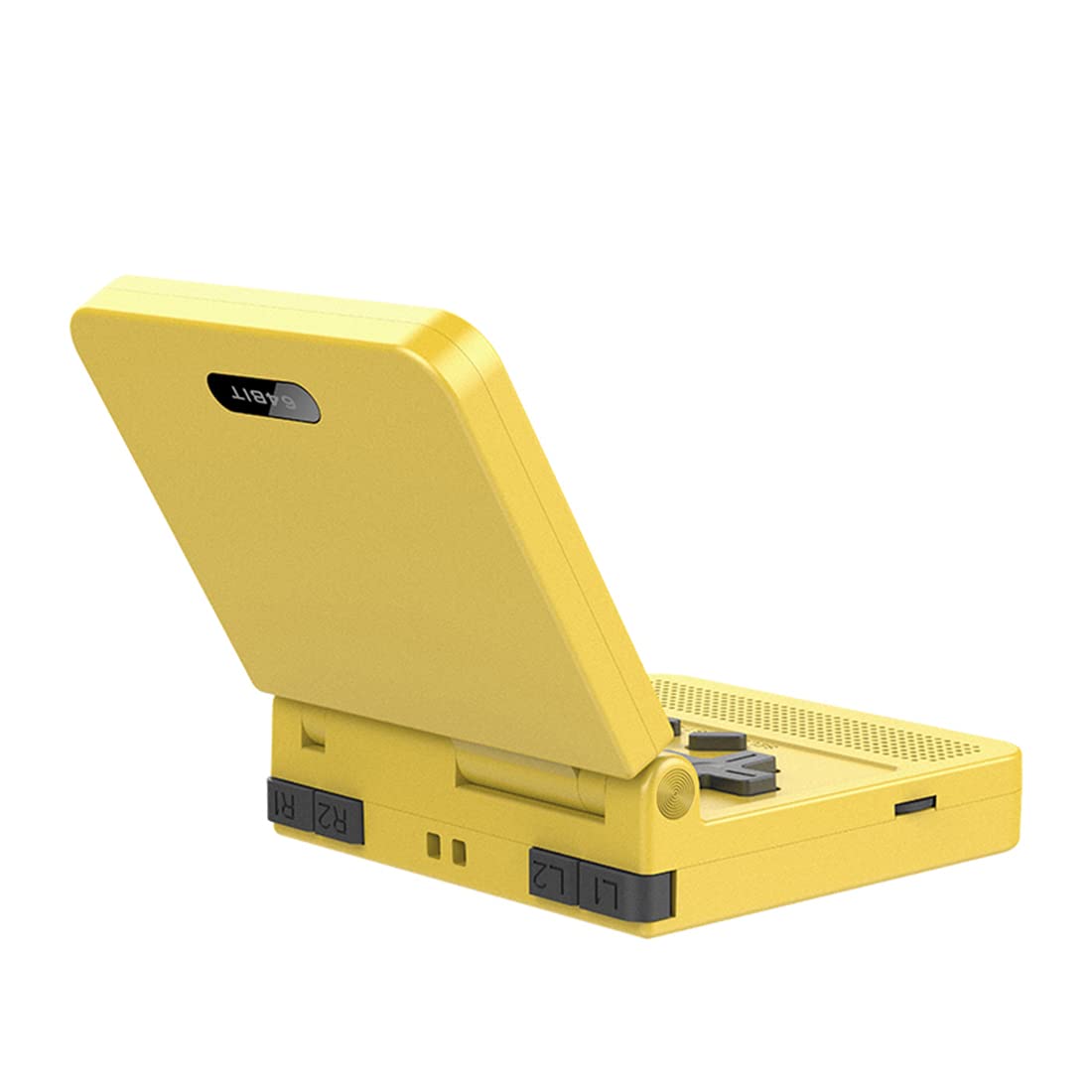 RAHEL Powkiddy V90 Mini Foldable Handheld Game Console for Kids and Adults, Retro Arcade Game Console 64G with 6000 Games (Yellow)