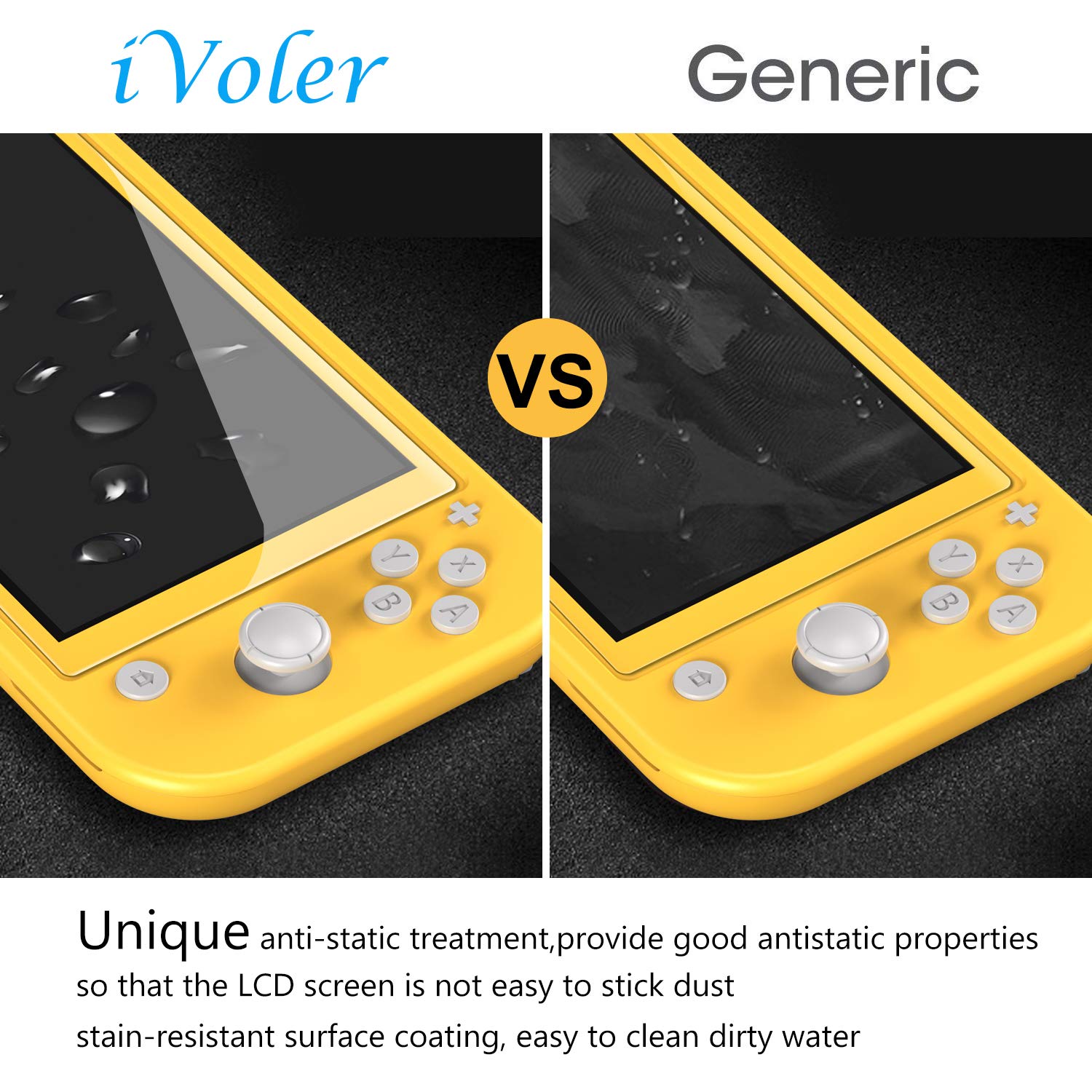 ivoler [3 Pack] Screen Protector Tempered Glass for Nintendo Switch Lite, Transparent HD,High Definition,Clear Anti-Scratch with Anti-Fingerprint Bubble-Free Fit Switch Lite 2019