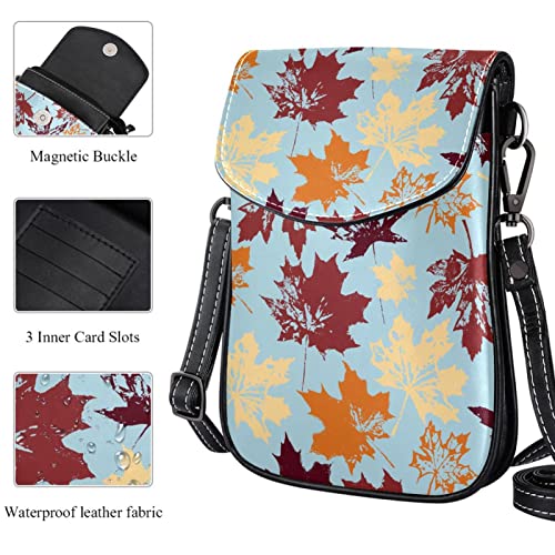 Small Crossbody Bag Maple Leaf Cell Phone Purse Wallet