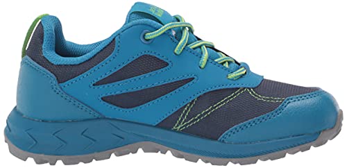 Jack Wolfskin Woodland Texapore Low Hiking Shoe Boot, Blue/Green, 2 US Unisex Big Kid