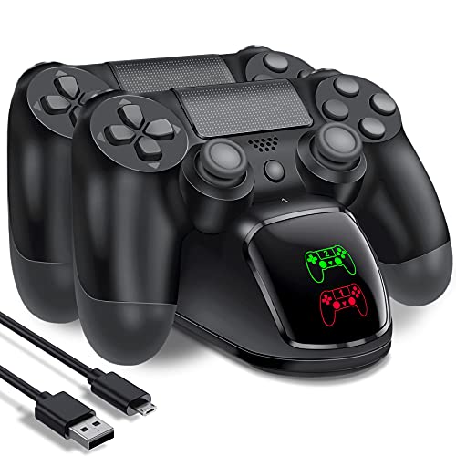 PS4 Controller Charging Station Dock for Playstation 4 Controller, PS4 Controller Charger for DualShock 4 Remote, Playstation 4 Charger Station for Sony Playstation 4/PS4/PS4 Slim/PS4 Pro Controllerā¦