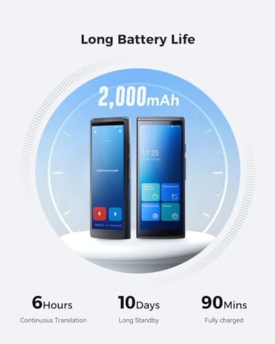 Jarvisen Language Translator Device, Two-Way Instant Voice Translator for 108 Languages, Real-Time Translation Device with Online Offline Translation, Portable Traductor for Travel, Business
