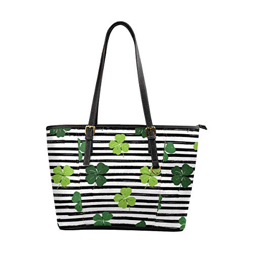 InterestPrint Luck leaf Leaf St Patrick's Day Symbol Women's Stylish Tote Bag Travel Shoulder Bag