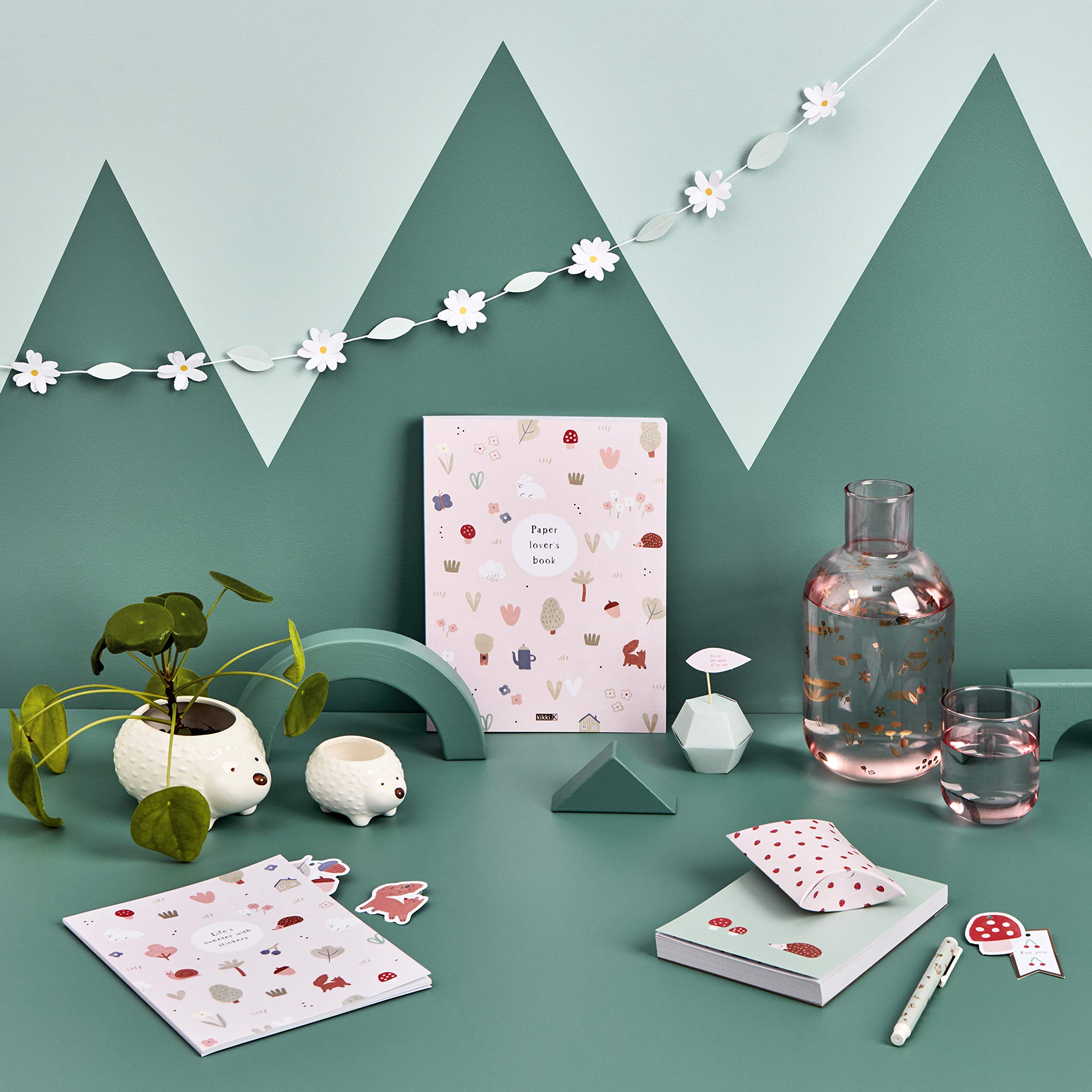 kikki.K Woodland Wanders Designer Collection - Paper Lover's Book, Includes Hundreds of Paper Projects Including Stickers, Greeting Cards, Paper Buntings, 3D Objects and More