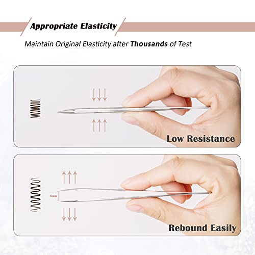 LANKIZ Eyelash Extension Tweezers Stainless Steel Straight and Curved Volume Lash Tweezers Set for Eyelash Extension Professional-Rose Gold