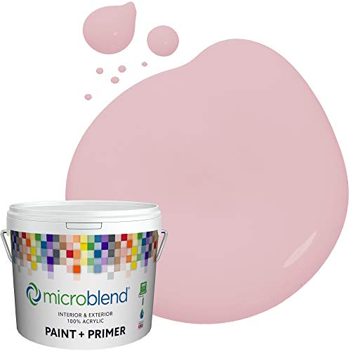 Microblend Interior Paint and Primer - Pink/Roseraie, Satin Sheen, 1 Gallon, Premium Quality, High Hide, Low VOC, Washable, Microblend Violets Family