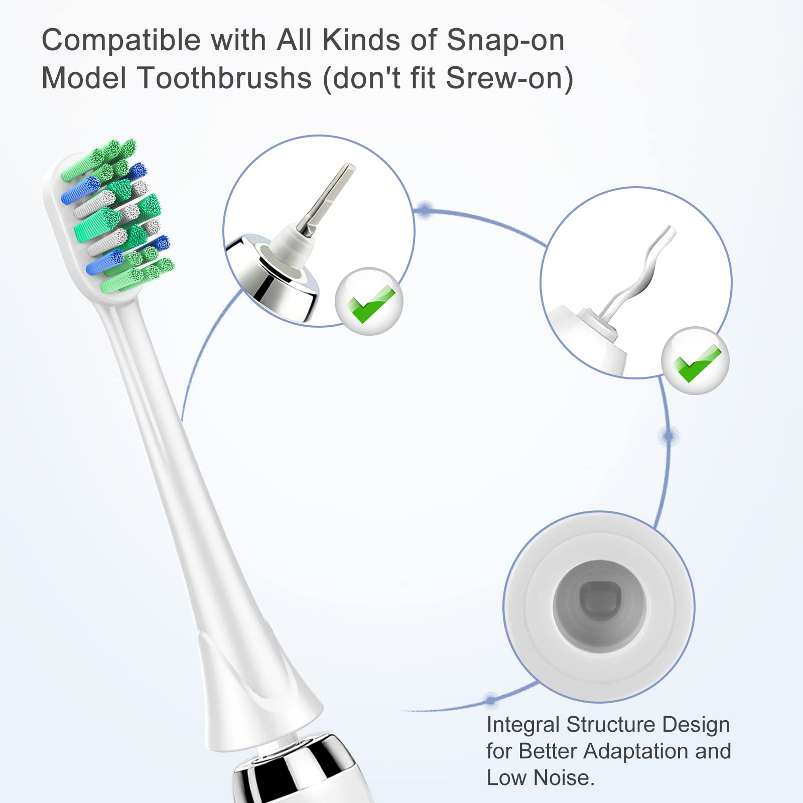 Toothbrush Replacement Heads Compatible with Philips Sonicare, 8 Pack, Electric Brush Head