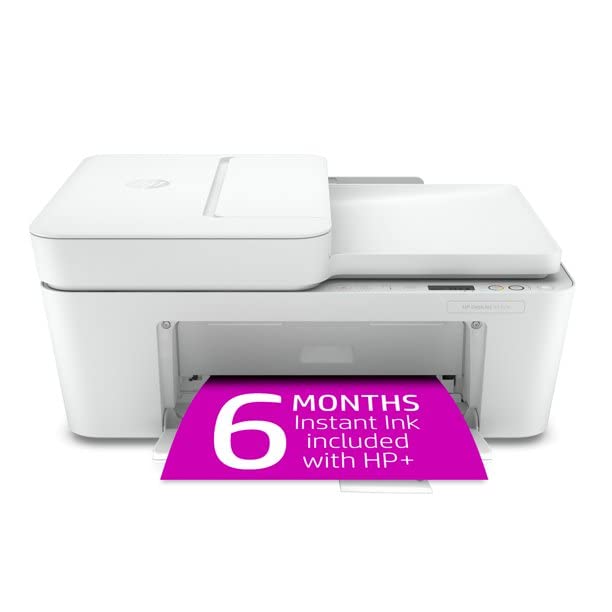HP DeskJet 4152e Wireless Inkjet Color All-in-One Printer, Print Copy Scan, Instant Ink Ready, 35 Sheet ADF, WiFi USB Connectivity, White, W/Valinor Printer Cable