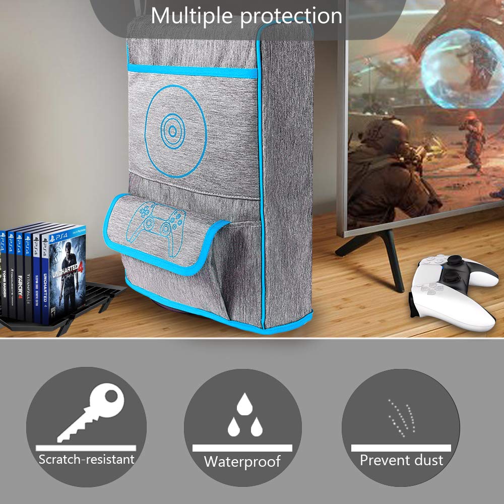 PS5 Console Dust Cover ,Dust Proof Cover for Sony Playstation 5 Game Console Protector Anti Scratch Washable Dust Cover Sleeve for PS5