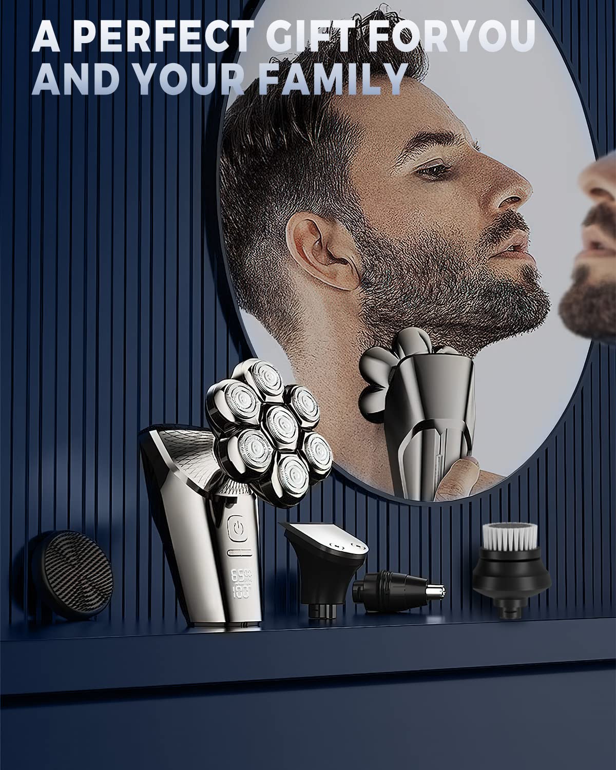 SEFON Bald Shaver 7D Upgrade Folating Head Razor for Mens, Head Shavers for Bald Men with Nose Hair Trimmer, Waterproof, Cordless