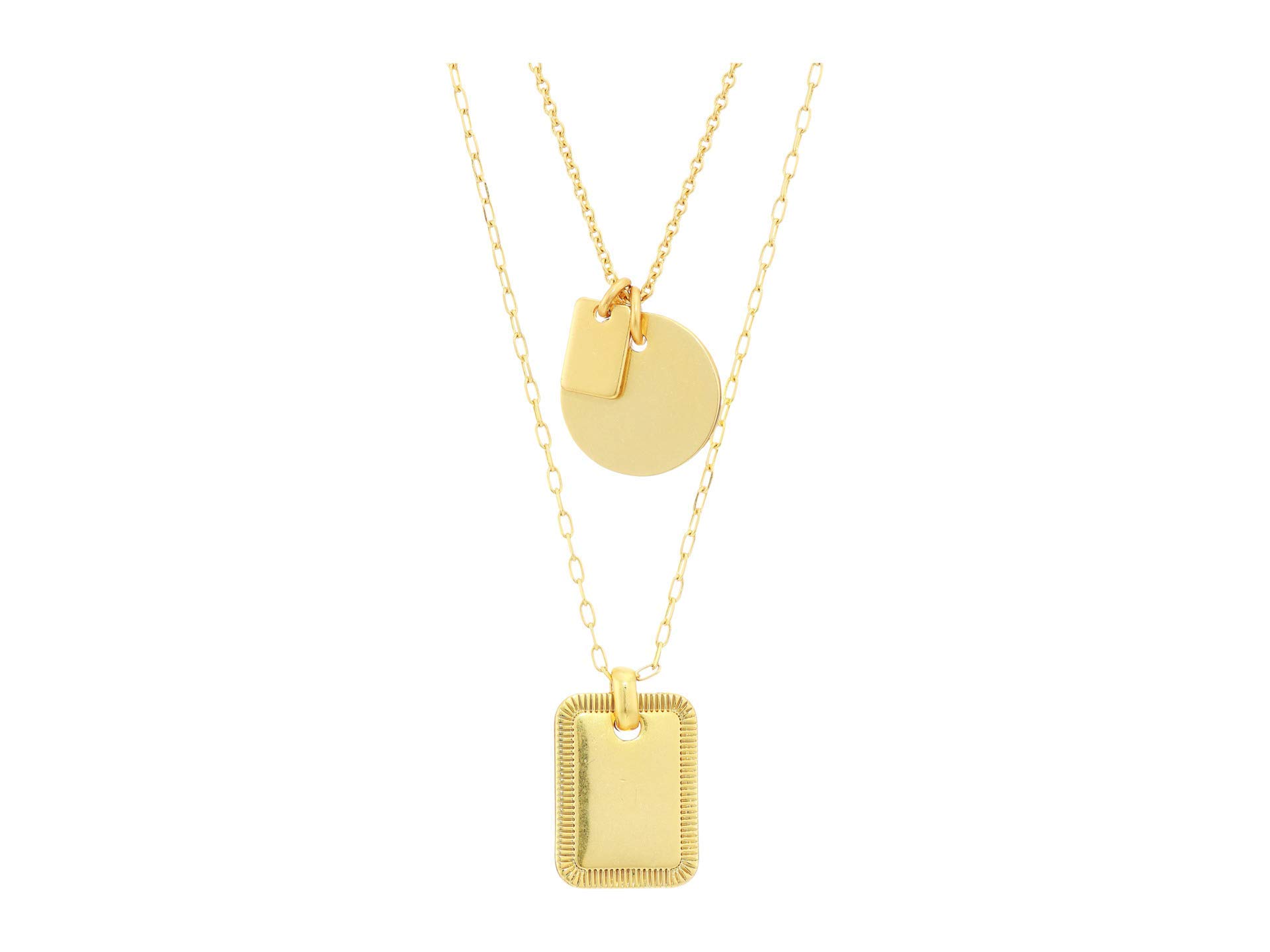 Madewell Etched Coin Layer Necklace Set Vintage Gold One Size