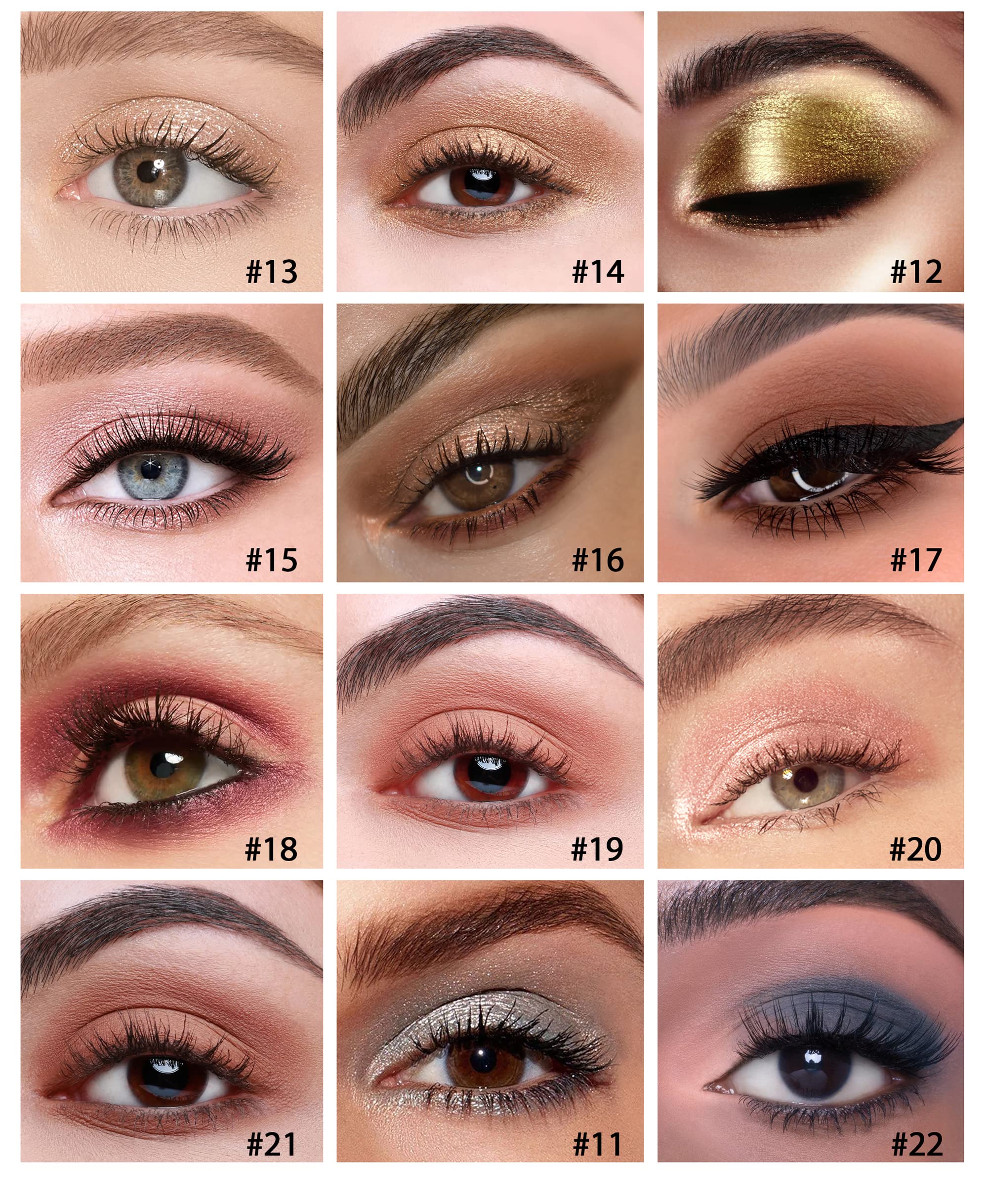 Topcent 12 Pcs Cream Eyeshadow Stick Set Soft Matte Shimmer Rainbow Earth Colors Highly Pigmented Long Lasting Waterproof Eye Shadow stick Eye Liner Makeup with Pencil Sharpener and Brush (Set B)