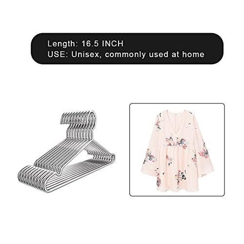 Wire Hangers Coat Hangers 16.5 Inch Strong Heavy Duty Stainless Steel Metal Hangers Ultra Thin Clothes Hangers (20 Pack 16.5 Inch)