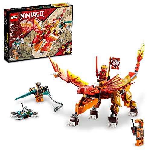 LEGO NINJAGO Kaiâs Fire Dragon EVO Toy 71762 for Kids with Cobra & Boa Snake Warrior Figures and Kai Minifigure, Collectible Mission Banner Series
